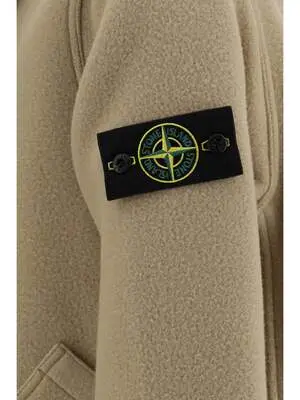 Stone Island Wool And Cashmere Jacket With Wooden Buttons