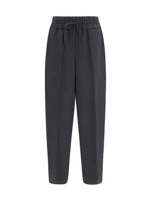 AMI Paris Wool Pants With Elasticated Waist - Black