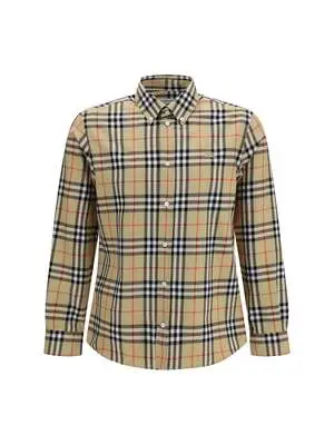 Burberry Check Cotton Shirt - Cream
