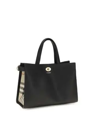 Burberry Small Cotswolds Check Tote Bag - Black