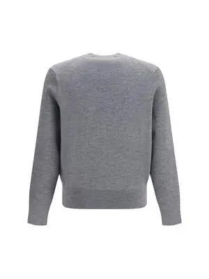 AMI Paris Pull Col Rond De Coeur - Gray