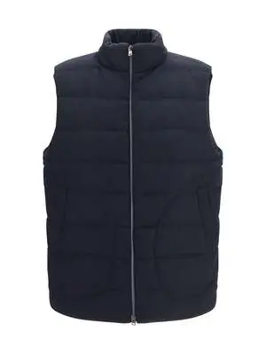 Herno Wool-blend Vest - Blue