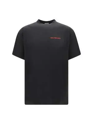 Balenciaga Cotton Logo T-shirt - Black