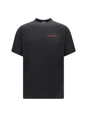 Balenciaga Cotton Logo T-shirt - Black