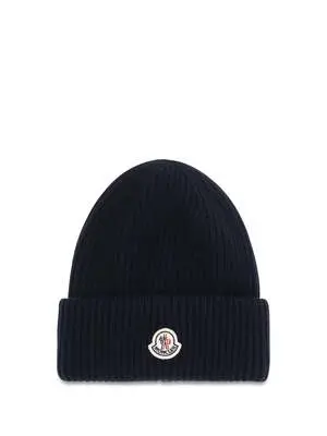 Moncler Wool And Cashmere-blend Beanie - Blue