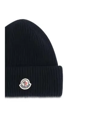 Moncler Wool And Cashmere-blend Beanie - Blue