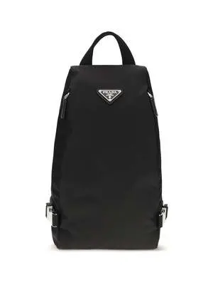 Prada Triangle Logo Backpack - Black