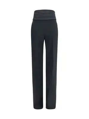 ERMANO SCERVINO Ermanno Scervino Satin High-waisted Pants - Black
