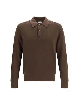 Burberry Long-sleeve Wool Polo - Brown