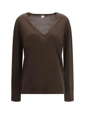 TOTEME V-neck Cashmere-blend Sweater - Brown