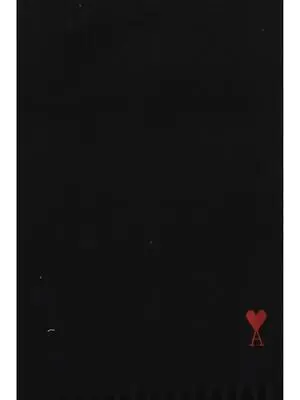 AMI Paris Quota De Coeur Wool Scarf - Black