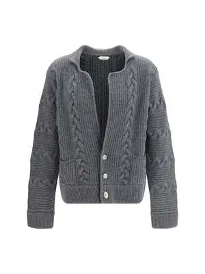 Versace Knitted Button Cardigan - Gray