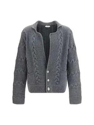 Versace Knitted Button Cardigan - Gray