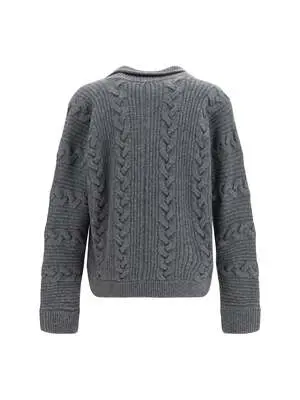 Versace Knitted Button Cardigan - Gray
