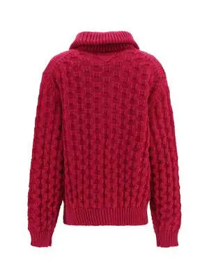 Prada Aran Wool Zip Cardigan