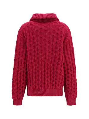 Prada Aran Wool Zip Cardigan