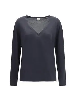 TOTEME V-neck Cashmere-blend Sweater - Gray