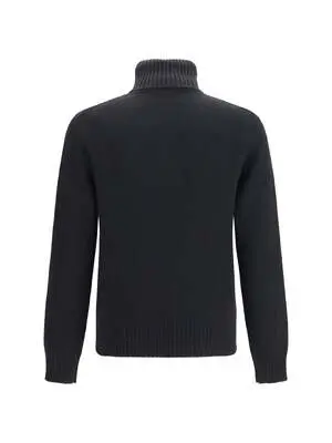 AMI Paris Embroidered Logo High-neck Sweater - Black