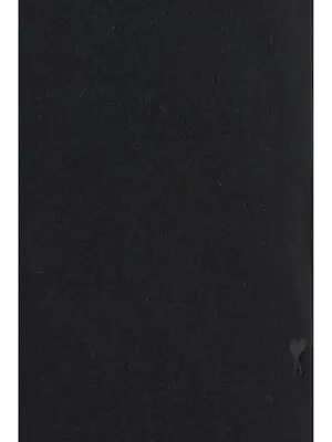 AMI Paris Embroidered Logo High-neck Sweater - Black