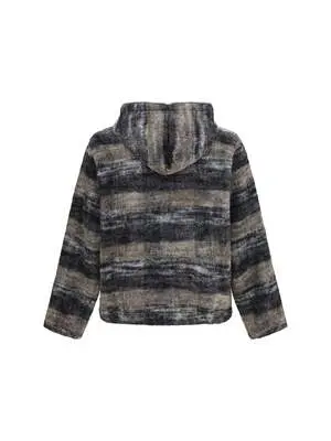 Our Legacy Hooded Checked Knit Sweatshirt