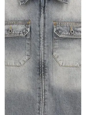 Off-White Oversized Workwear Denim Shirt - Gray
