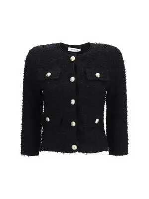 BALMAIN Balmain Women Double-Breasted Tweed Cropped Jacket With Logo Buttons