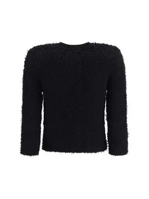 Balmain Double-breasted Tweed Cropped Jacket With Logo Buttons - Black