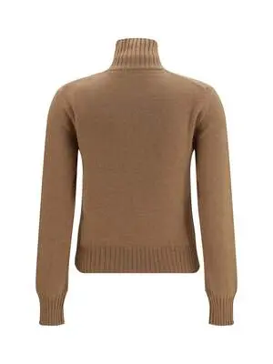 AMI Paris De Coeur Turtleneck Sweater - Brown
