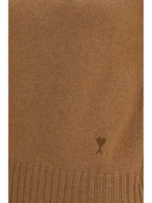 AMI Paris De Coeur Turtleneck Sweater - Brown