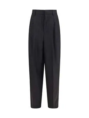 AMI Paris Wide-leg Tailored Pants - Black