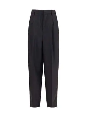 AMI Paris Wide-leg Tailored Pants - Black