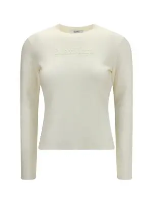 Max Mara Manto Long-sleeve Wool Sweater - White