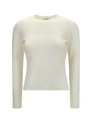 Max Mara Manto Long-sleeve Wool Sweater - White