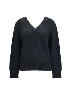 Our Legacy Country Henley Merino Cardigan - Gray