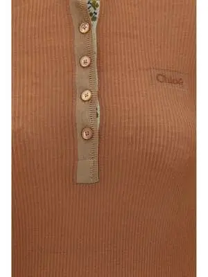 Chloé Ultra-fine Wool Knit Henley Top
