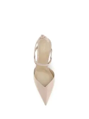 Fendi Patent Leather Colibrì Slingback Pumps - Cream