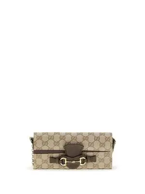 Gucci Gg Fabric Chain Wallet With Horsebit