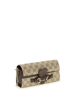 Gucci Gg Fabric Chain Wallet With Horsebit