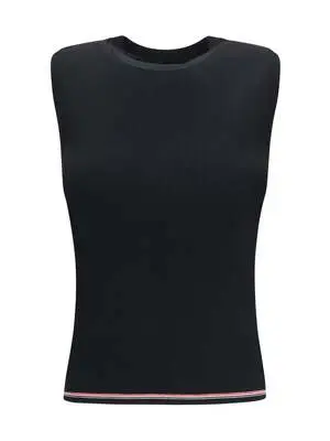 Thom Browne Rwb Merino Wool Top - Black