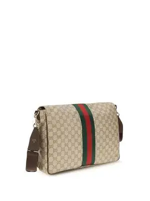 Gucci Medium Web Stripe Shoulder Bag - Cream
