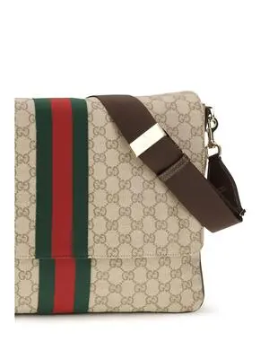 Gucci Medium Web Stripe Shoulder Bag - Cream