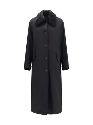 Our Legacy Tundra Coat In Virgin Wool - Black