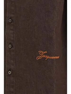 Jacquemus Simon De-nîmes Denim Shirt - Brown