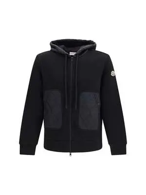 Moncler Hooded Zip-up Sweatshirt - Black
