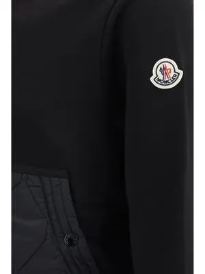 Moncler Hooded Zip-up Sweatshirt - Black