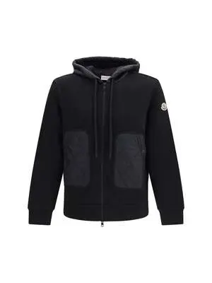 Moncler Hooded Zip-up Sweatshirt - Black