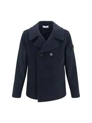 Stone Island Double-breasted Wool And Cashmere Jacket
