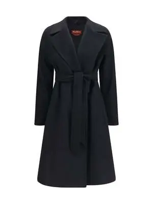 Max Mara Ravenna Coat In Virgin Wool - Black