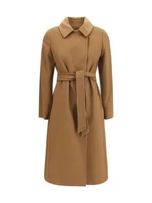 Max Mara Bcollag Coat In Virgin Wool - Cream