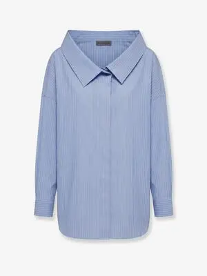 Balenciaga Oversized Cotton Stole Shirt - Blue